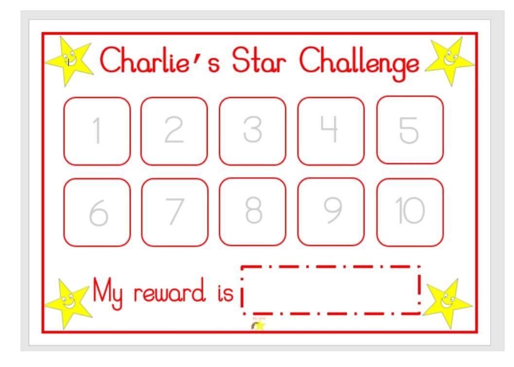 Personalised reward chart - stars – My Little Learning Star